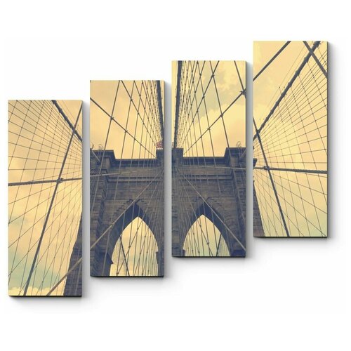 Модульная картина Винтажный Бруклинский мост150x129