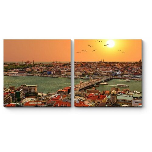 Модульная картина Панорама солнечного Стамбула 170x85