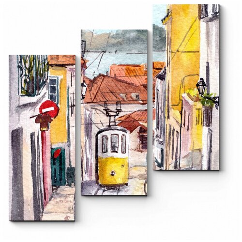 Модульная картина На узких улочках Лиссабона 90x96