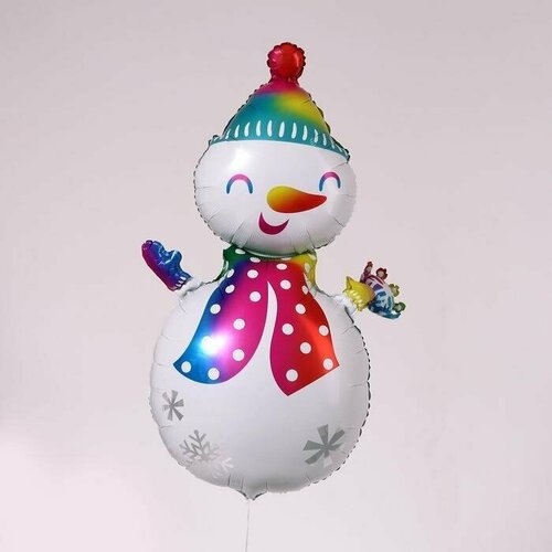 Воздушный шарик, фольгированный 24" "Радостный снеговик"