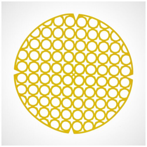 Сетка AllaMo для раковины, решётка круглая, ожёлтая 28x28 см