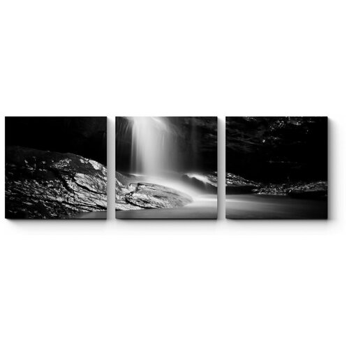 Модульная картина Черно-белый водопад170x57
