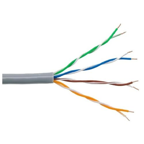 Bion Cable Кабель витая пара Bion BCL-U5440-101 U UTP, кат.5e, 4x2x0,40мм AWG 26, CCA, одножильный, PVC, для внутренней прокладки, 305м, серый