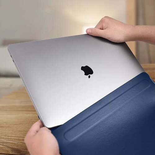 Чехол для MacBook Air 13.6", WiWU Skin Pro II PU Leather Sleeve, Синий