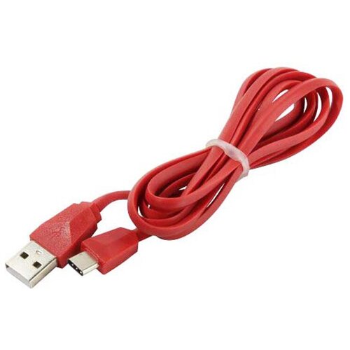 Дата-кабель Smartbuy iK-3112r USB 2.0 - USB Type C, плоский, красный, 1,2 м