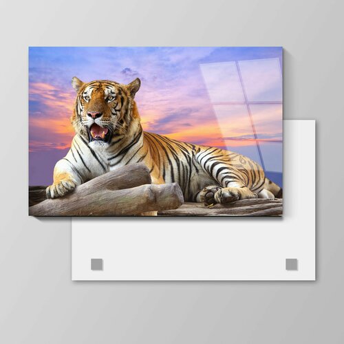 Картина на стекле - "Тигр" размер 90-135 см