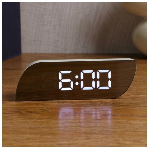 Часы -будильник электронные настольные с термометром, 15 х 5 см, USB