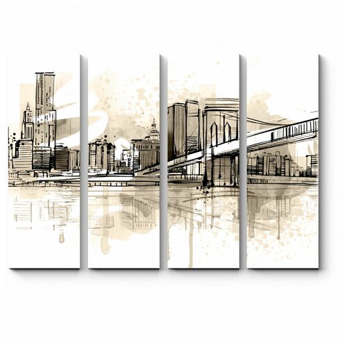 Модульная картина Винтажный мост 180x135