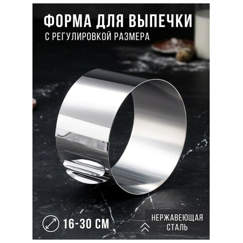 Форма для выпечки и выкладки с регулировкой размера "Круг", H-10 см, D-16-30 см