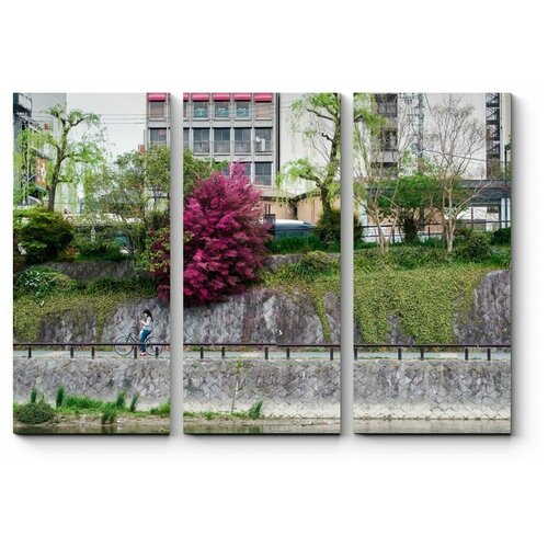 Модульная картина На набережной реки Камо, Киото140x100