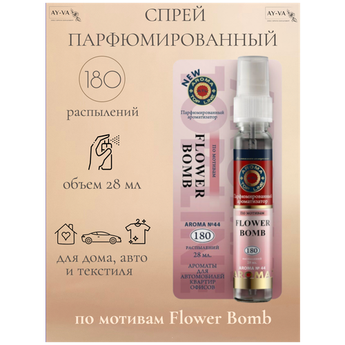 Освежитель-спрей воздуха для автомобиля, дома и текстиля с ароматом женского парфюма Flower Bomb