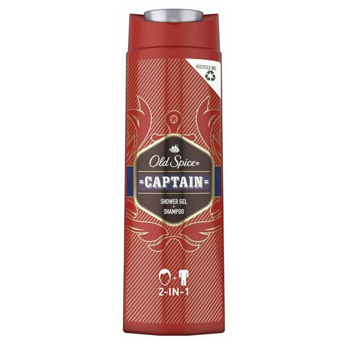 Old Spice Гель для душа + шампунь 2в1 Captain 400мл