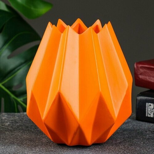 Кашпо - ваза "Треугольники" 14х7х7см, оранжевое 1 шт.