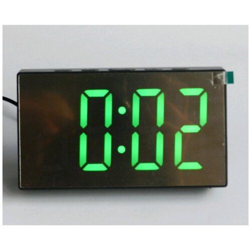 Часы настольные DS-3699L/4 зеркальные+ дата+ температура цифры зеленые