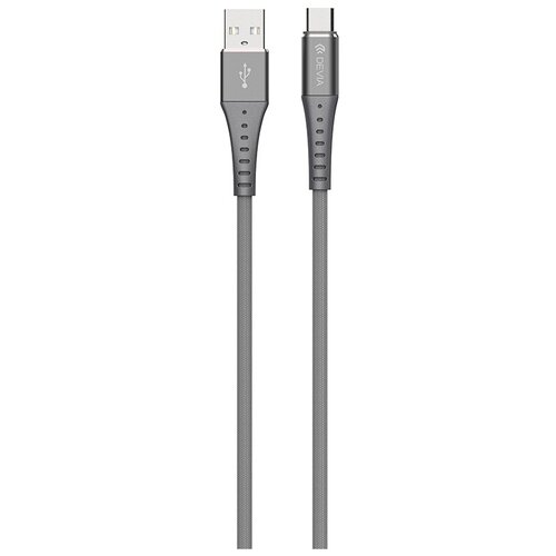 Кабель Devia Braid Series Cable Type-C 1m - Silver