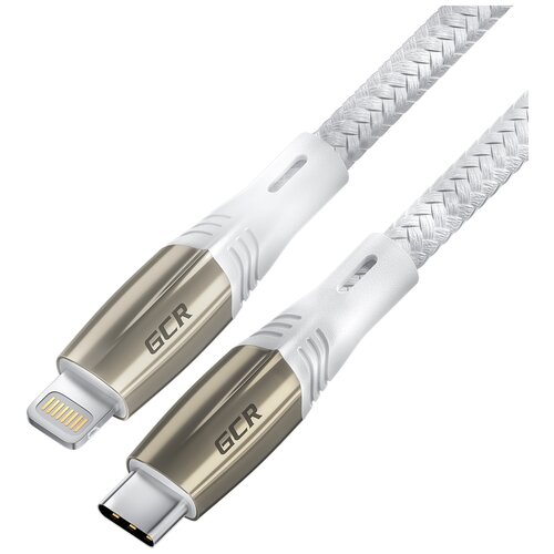 Кабель GCR USB Type-C - Lightning MFI (GCR-IPPD3N), 1 м, 1 шт., белый