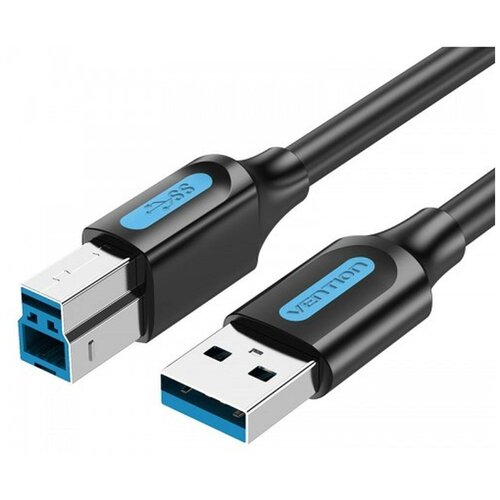 Кабель для принтера, сканера USB Type B 3.0 длинной 2 метра Vention МФУ тип разъемов AM/BM, черный, арт. COOBH