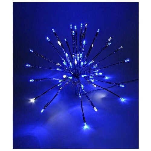 Светящаяся композиция "Ёж мерцающий", 32 луча, 48 синих, 16 холодных белых мерцающих LED ламп, 30 см, уличная, LEGOLED