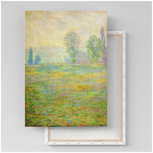 Картина на холсте с подрамником / Monet Claude / Клод Моне - Луга в Живерни