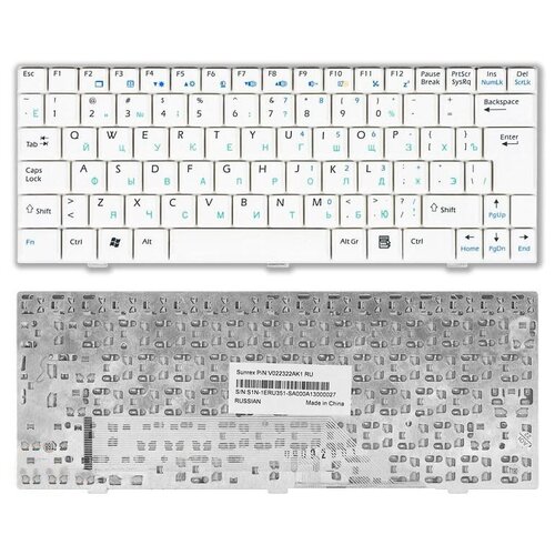 Клавиатура для ноутбука MSI V022322AK1 RU белая