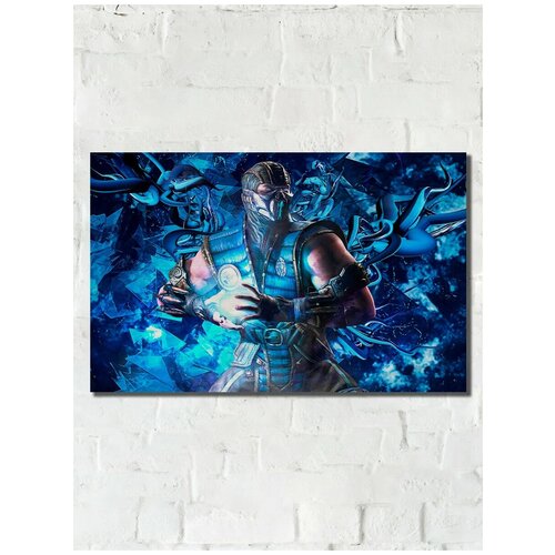 Картина интерьерная на дереве игра Mortal Kombat (Саб-Зиро) - 8183 Г