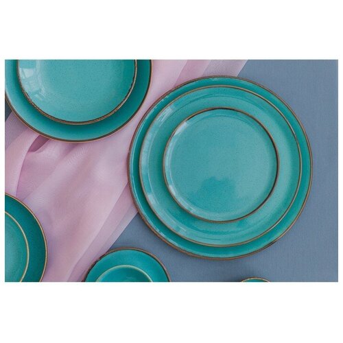 Porland Тарелка плоская Turquoise, d=18 см, цвет бирюзовый