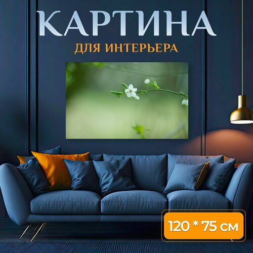 Картина на холсте "Цветок, весна, природа" на подрамнике 120х75 см. для интерьера