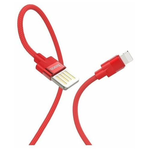Кабель USB - Lightning (для iPhone) Hoco U55 (оплетка нейлон, 1.2 м.) красный