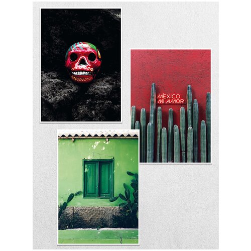 Постеры интерьерные Южная Америка Мексика Набор Плакатов 3 шт