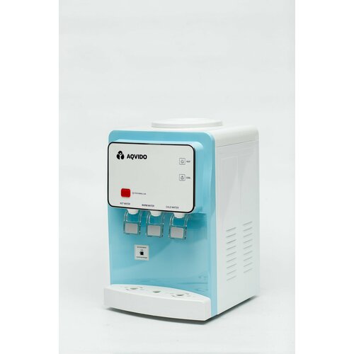 Настольный кулер для воды AQVIDO с нагревом и электронным охлаждением BSY-808T белый, голубой