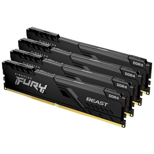 Оперативная память Kingston 64Gb DDR4 3200MHz Fury Beast Black (KF432C16BB1K4/64) (4x16Gb KIT) 4x16 ГБ DDR4 (KF432C16BB1K4/64)
