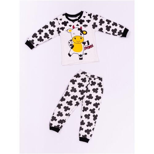 Пижама  Miniland, размер 80, белый, черный