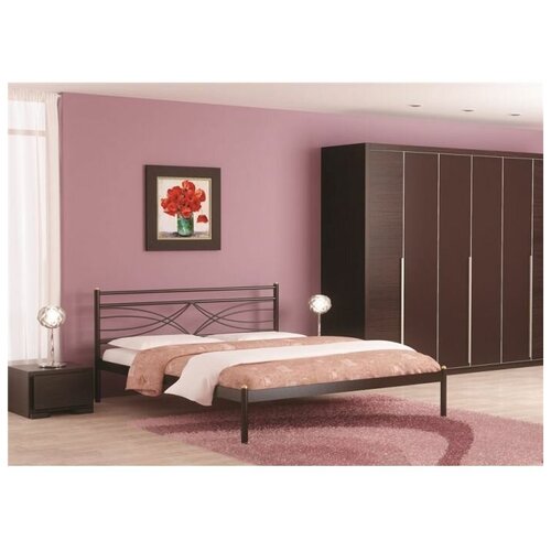 Кровать Мираж (120х200 / металлическое основание / Коричневый эмаль RAL 8017)