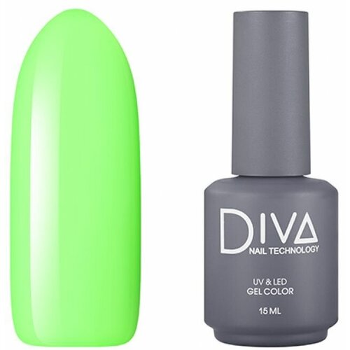 Гель-лак для ногтей Diva Nail Technology плотный, яркий, насыщенный, зеленый, 15 мл