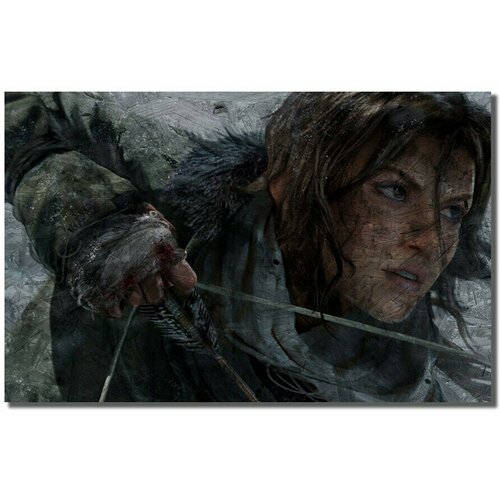Картина интерьерная на рельефной доске, рисунок игра Tomb Raider Lara Croft Лара Крофт Расхетительница гробниц - 6581 Г