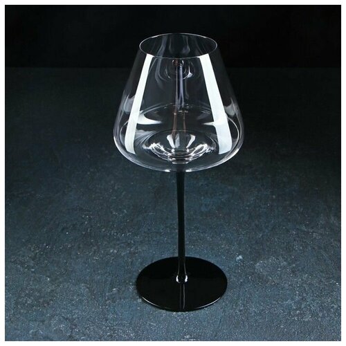 Бокал стеклянный для вина Magistro Идеал, 700 мл, 11,5x25 см, цвет чёрный