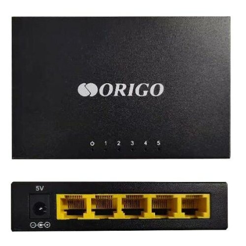 ORIGO Сетевое оборудование OS1205 A1A Неуправляемый коммутатор 5x100Base-TX, корпус металл