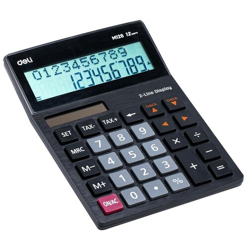 Калькулятор настольный Deli EM126 черный