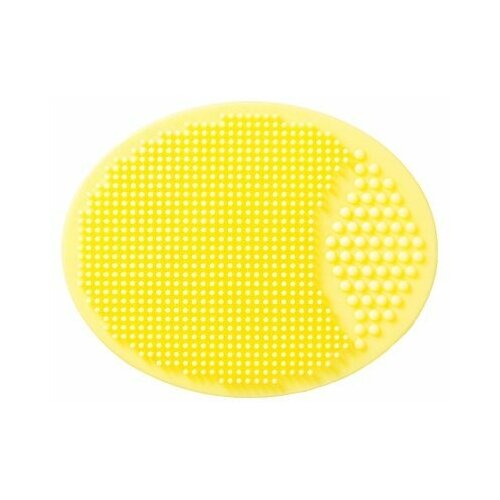 Терка-скраб силиконовая для лица и тела, овальная (05 Желтая)