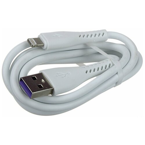 Шнур USB дата-кабель совместимый с iPhone 5 1м OD4.0/ROHS/медь 2,5A, белый