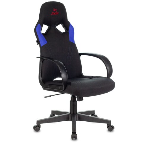 Компьютерное кресло Zombie RUNNER игровое, обивка: искусственная кожа/текстиль, цвет: черный/синий