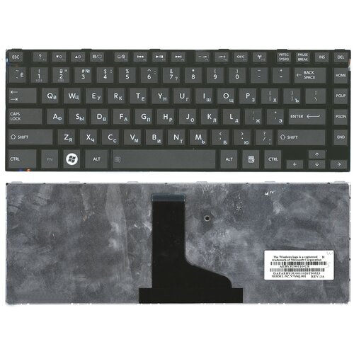 Клавиатура для ноутбука Toshiba Satellite L840 черная с черной рамкой
