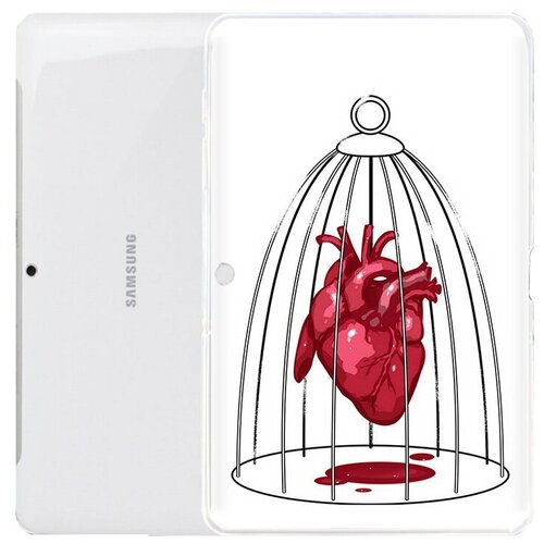 Чехол задняя-панель-накладка-бампер MyPads сердце в клетке для Samsung Galaxy Tab 2 10.1 P5100/P5110 противоударный