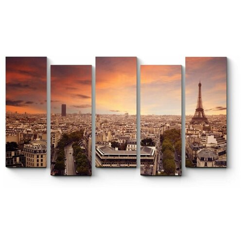 Модульная картина Прекрасный Париж с высоты 130x75