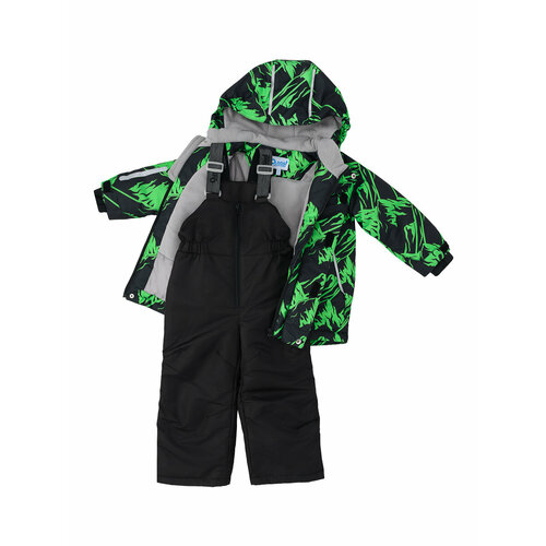 Комплект верхней одежды Oldos размер 116-60-54, черный, зеленый