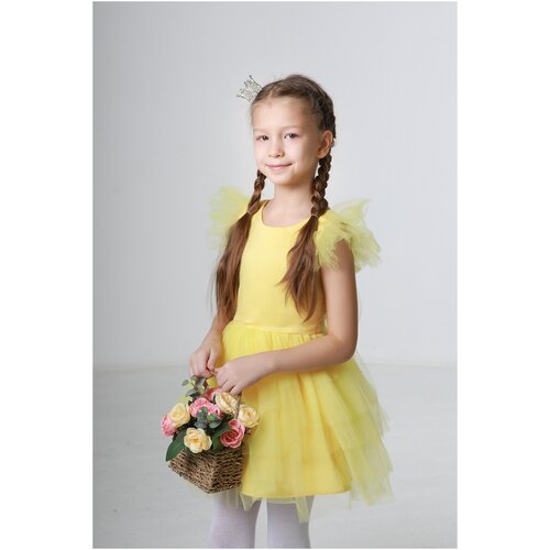Платье DaEl kids, размер 104, желтый