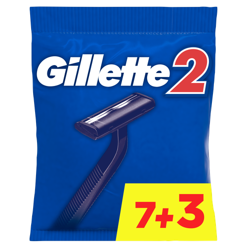 Gillette Одноразовые Мужские Бритвы Gillette2, с 2 лезвиями, 10, фиксированная головка