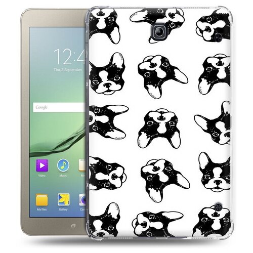 Чехол задняя-панель-накладка-бампер MyPads черно белые собачки для Samsung Galaxy Tab S2 8.0 SM-T710/T715 противоударный