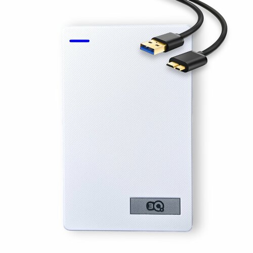 Внешний жесткий диск 500Gb 3Q Portable USB 3.0, Портативный накопитель HDD, белый