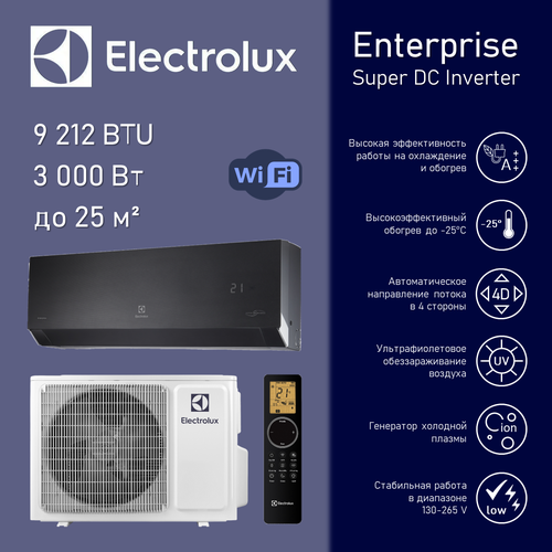 Electrolux Enterprise Super DC Inverter EACS/I-09HEN-BLACK/N8_24Y